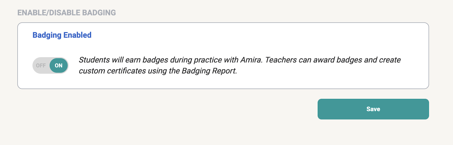 How to use the Badging Report